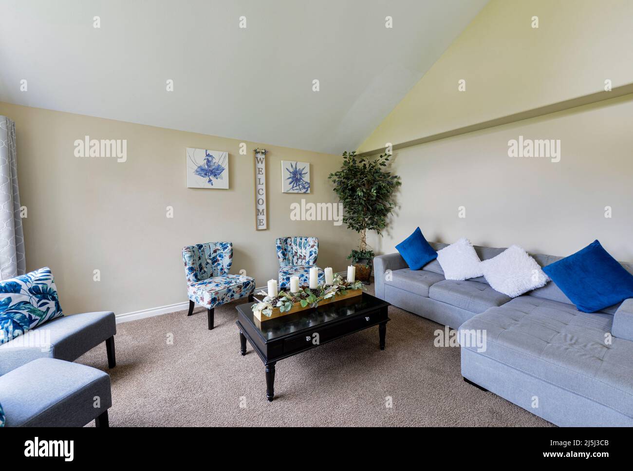 Modern residential living room interior Stock Photo - Alamy