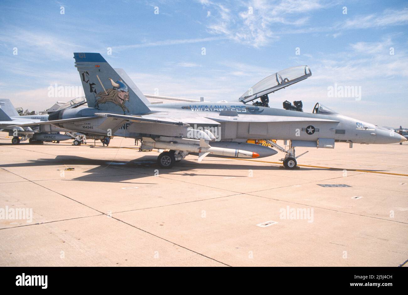 USMC F/A-18D from VMFA (AW)-225, The Vikings, on the tarmac at MCAS ...