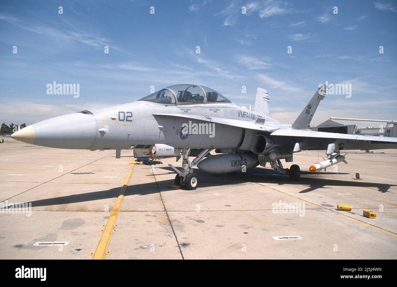 USMC F/A-18D from VMFA (AW)-225, The Vikings, on the tarmac at MCAS ...