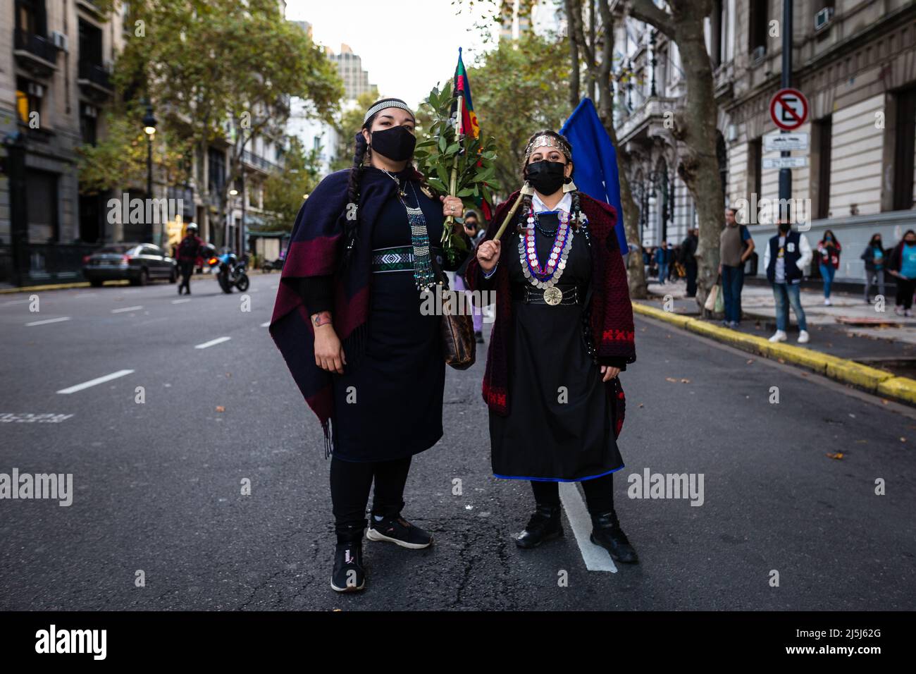 Buenos Aires, Argentina. 22nd Apr, 2022. Two women dressed in typical ...