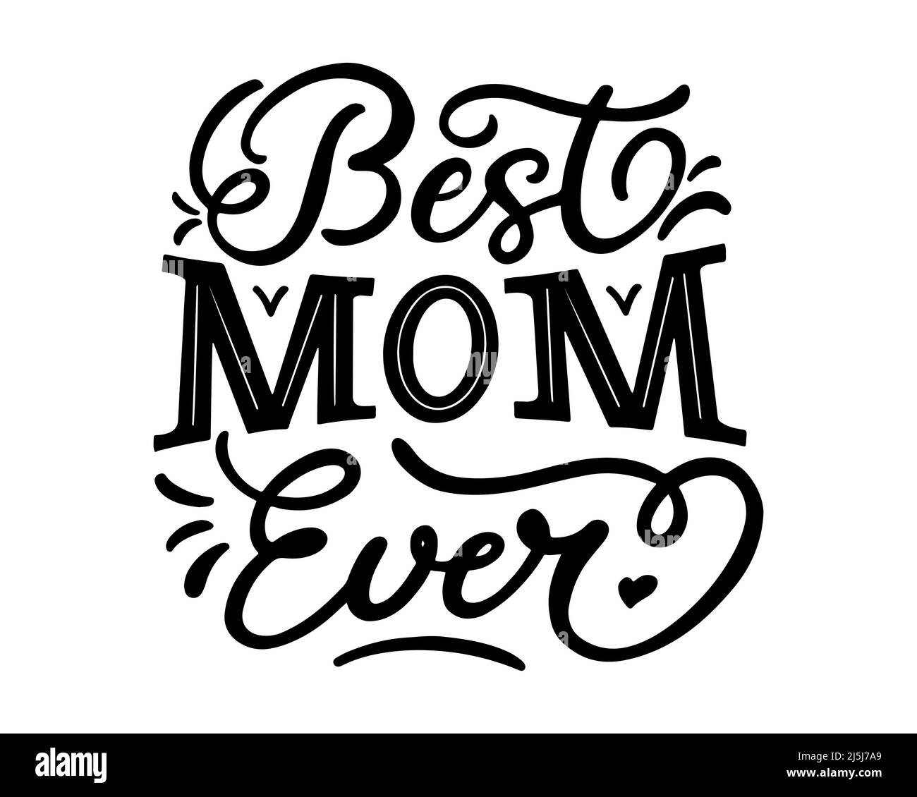Happy Mothers Day Vector Lettering Mothers Day Calligraphy Card