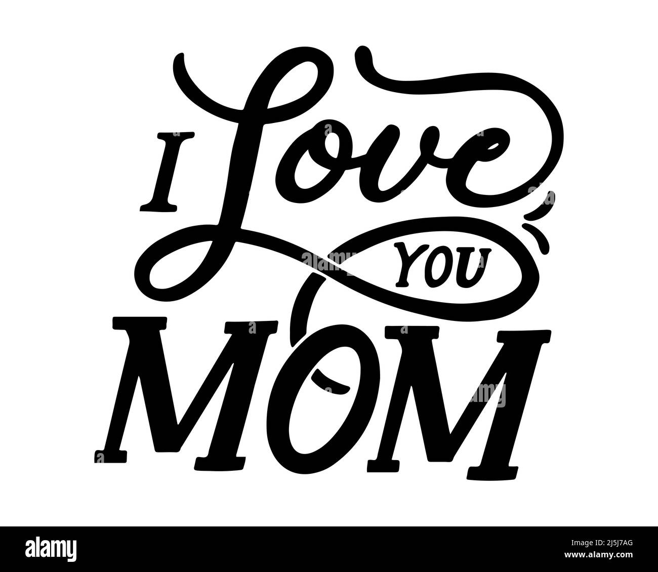 Happy Mothers Day Vector Lettering Mothers Day Calligraphy Card