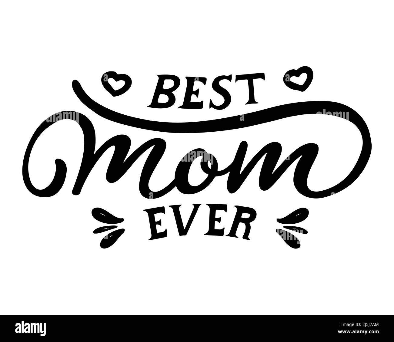 Happy Mothers Day Vector Lettering Mothers Day Calligraphy Card