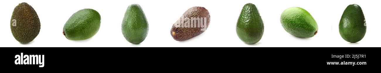 Set of ripe avocados isolated on white Stock Photo - Alamy