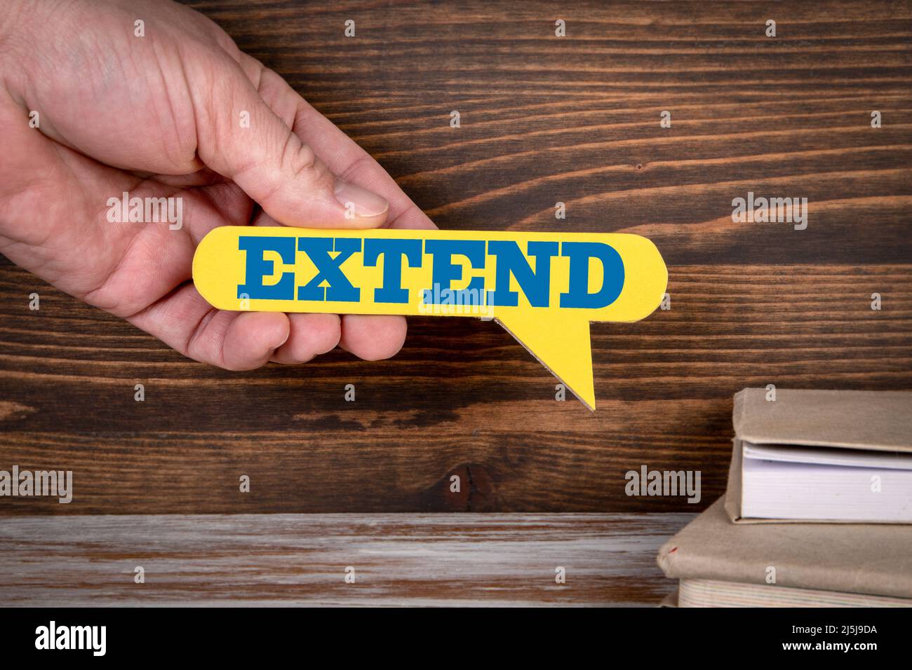 EXTEND. Business, financial and education analysis concept. Yellow ...