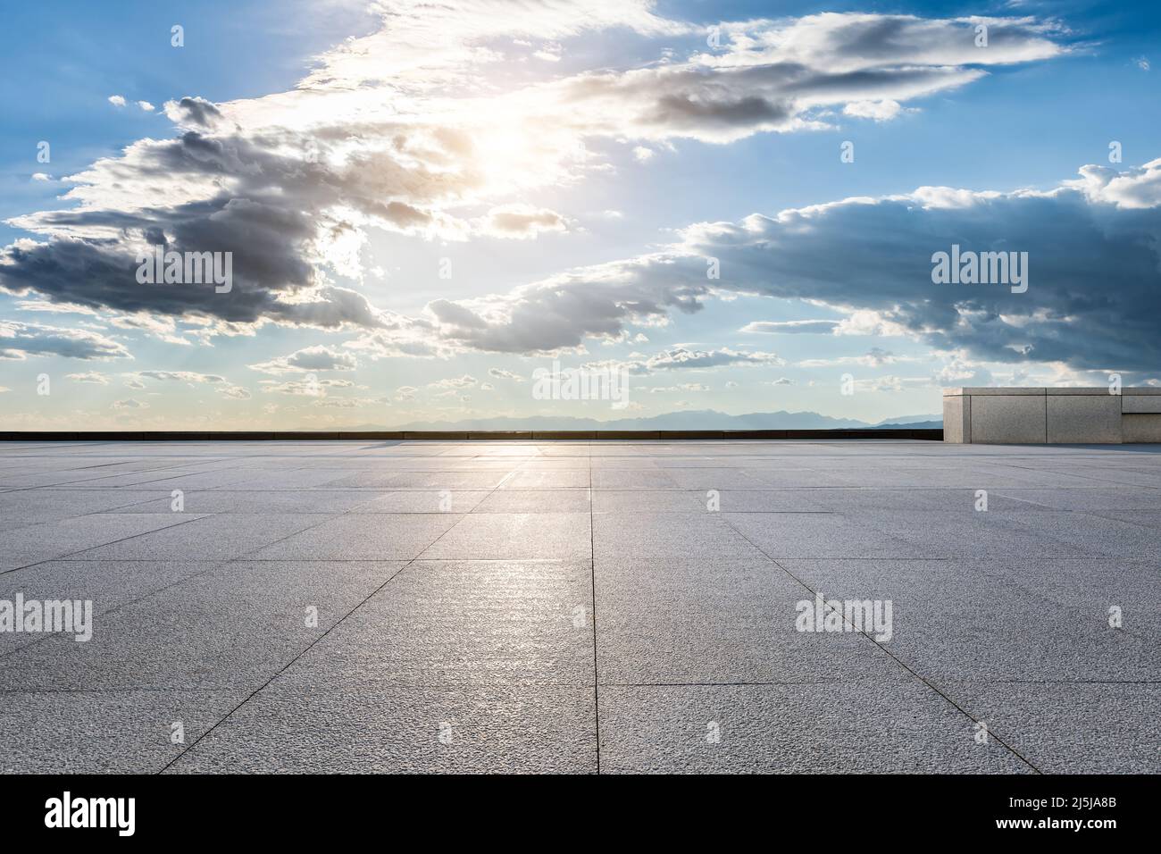 Empty square floor and sky cloud landscape Stock Photo - Alamy