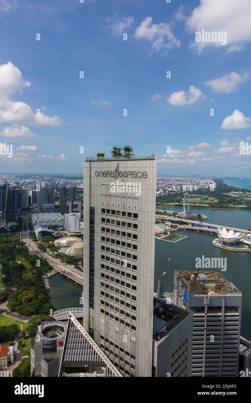 Vertical view of One Raffles Place, formerly Overseas Union Bank Centre ...