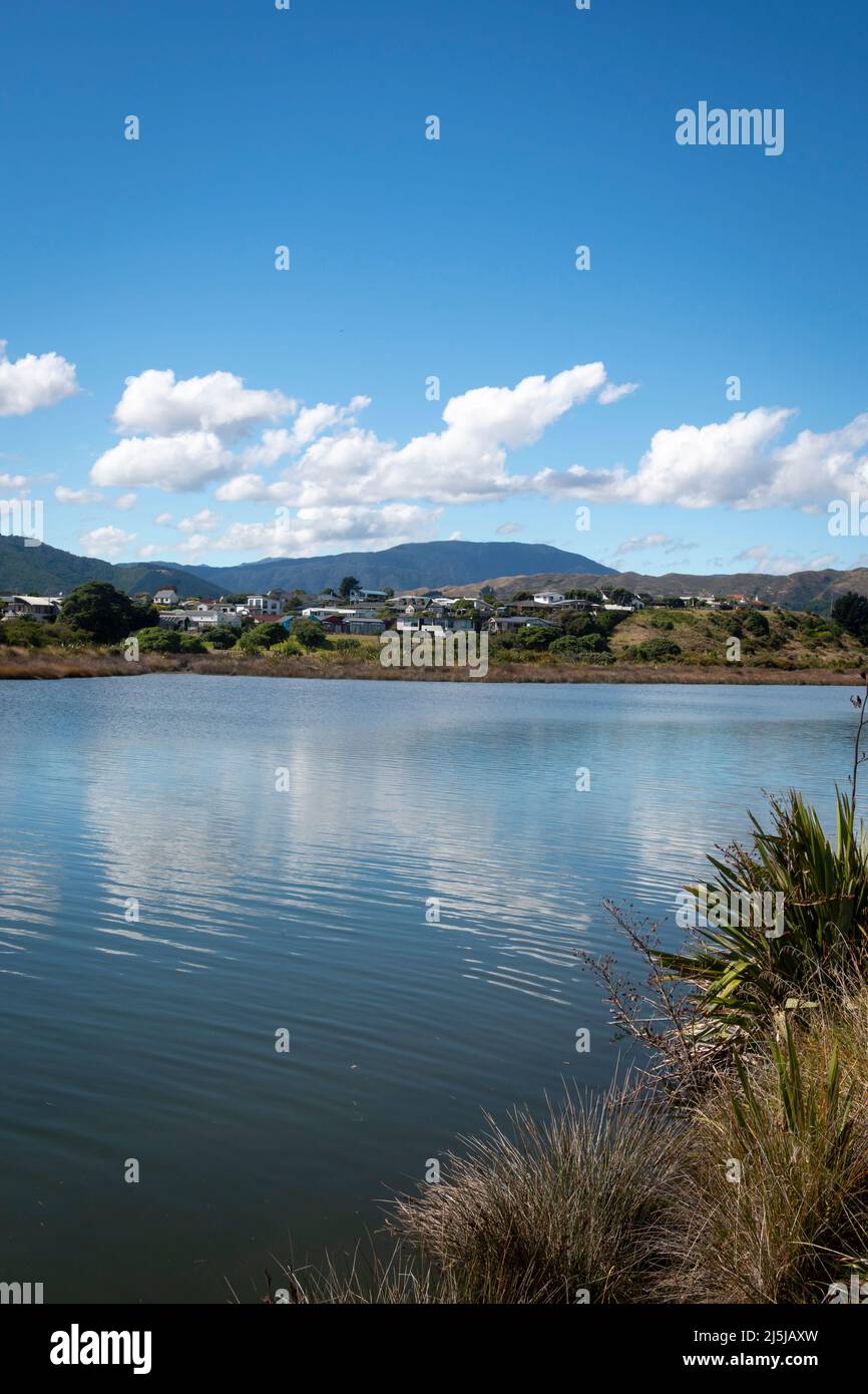 Waikanae river estuary, Kapiti District, North Island, New Zealand ...