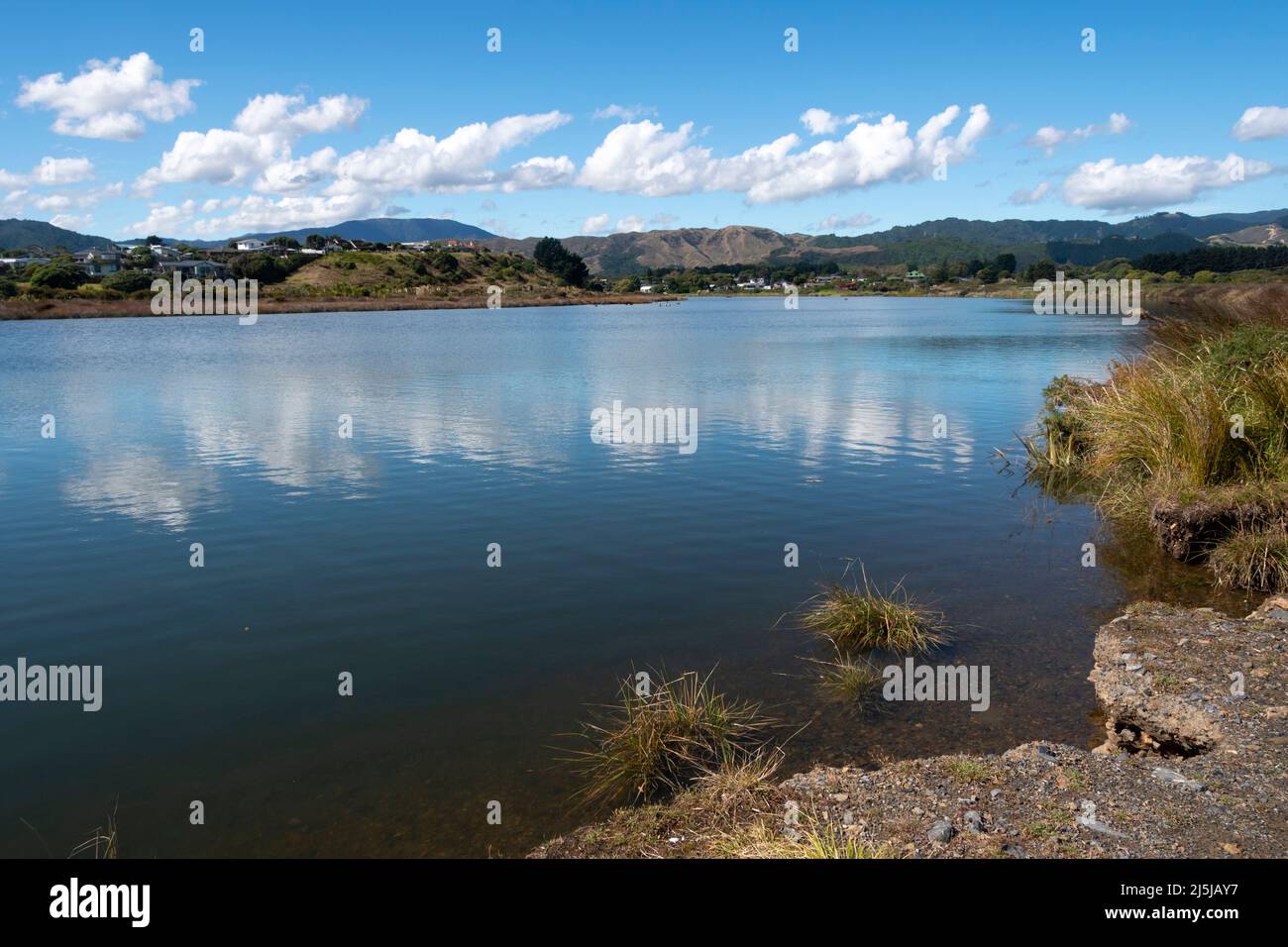 Waikanae river estuary, Kapiti District, North Island, New Zealand ...
