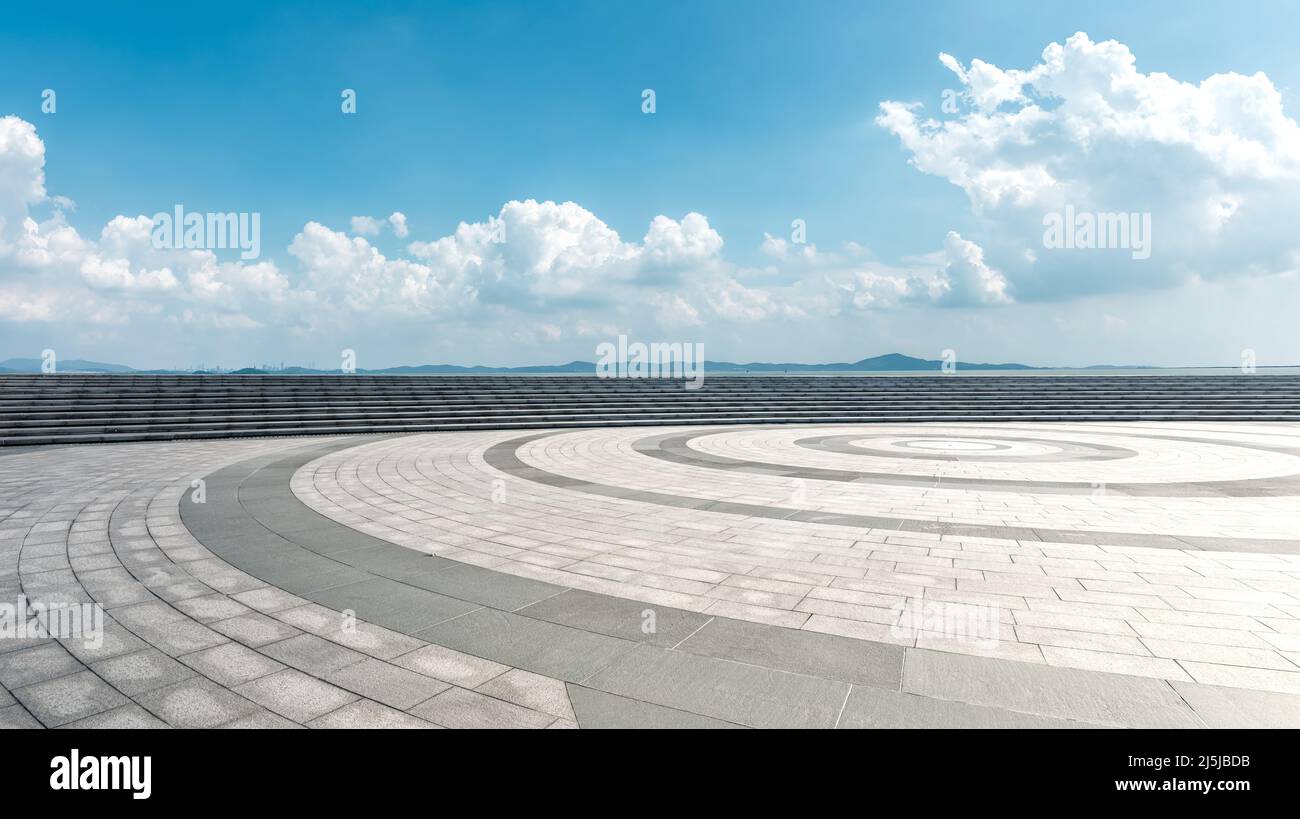Empty square floor and beautiful sky cloud landscape Stock Photo - Alamy