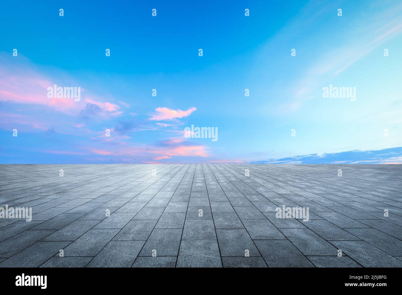 Empty square floor and sky cloud landscape at sunrise Stock Photo - Alamy