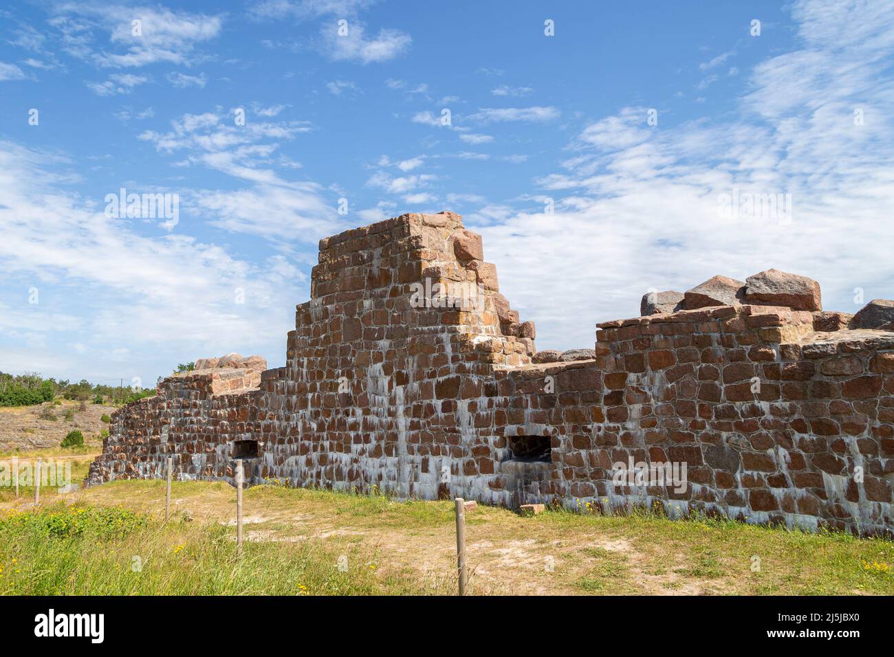 Ruins of the fortress of Bomarsund in Åland Islands, Finland, at summer ...