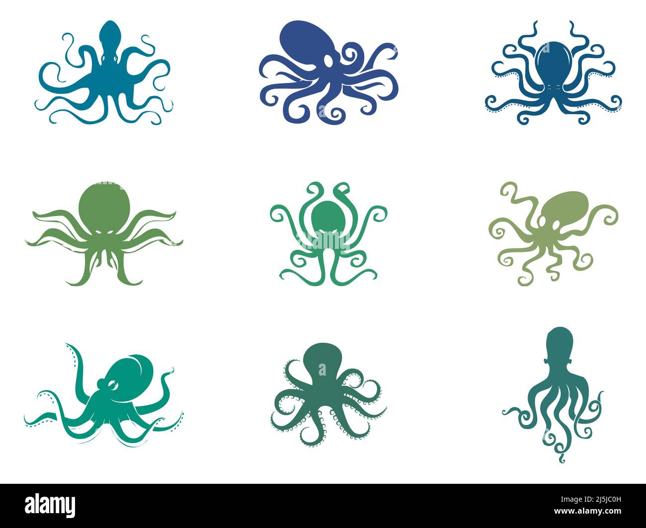 Octopus swimming Cut Out Stock Images & Pictures - Alamy
