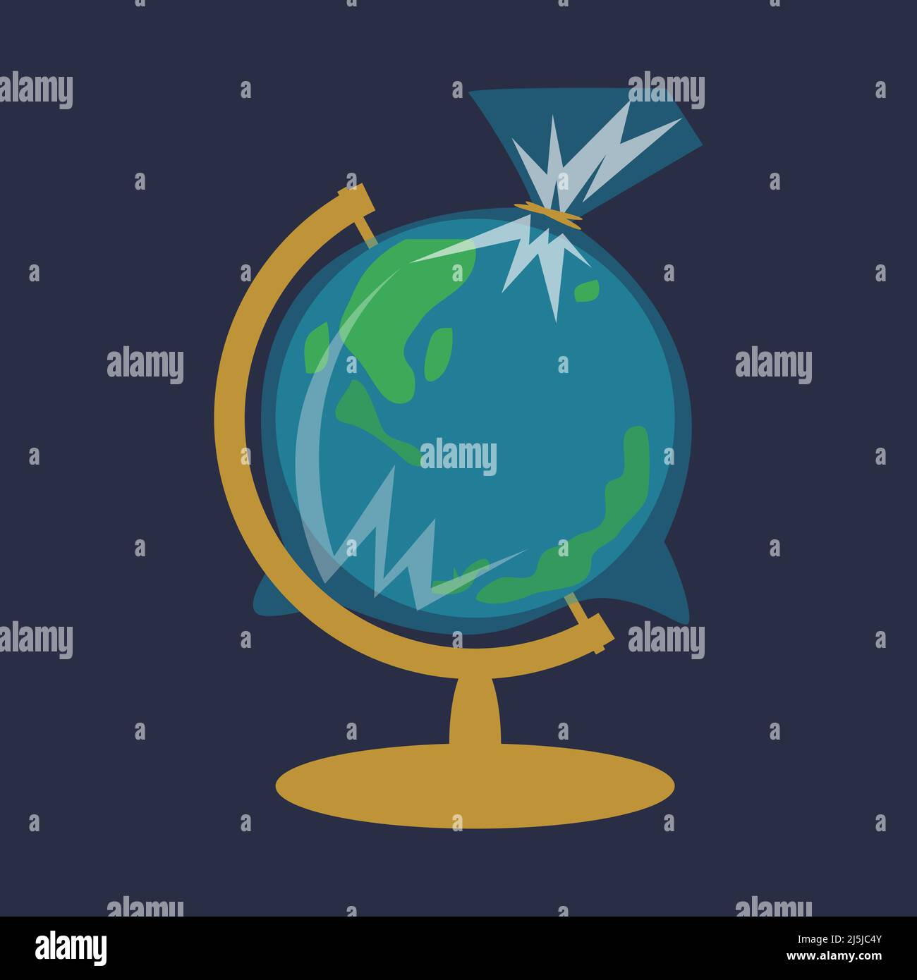Earth Covered with Plastic Vector Illustration . Save Earth Concept ...