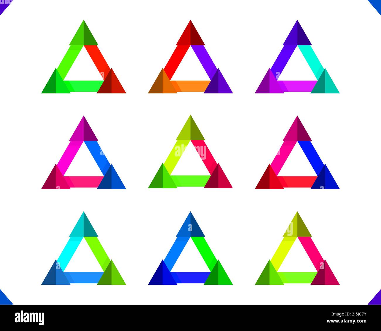 Infographic colorful triangle vector element set on white background ...