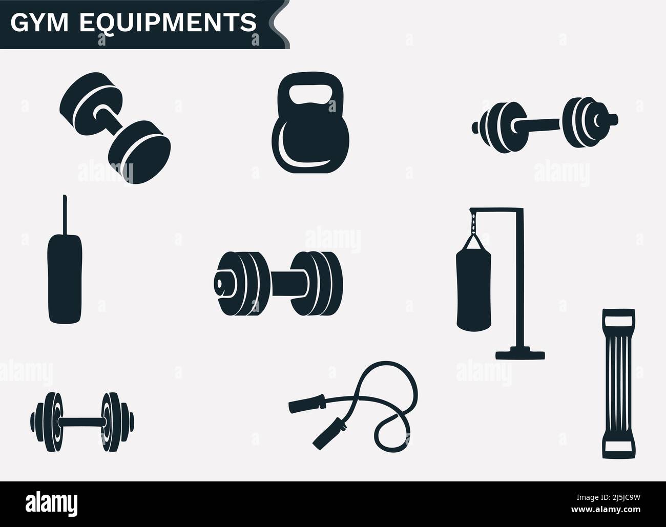 Gym equipment vector icon set on white background Stock Vector Image & Art - Alamy