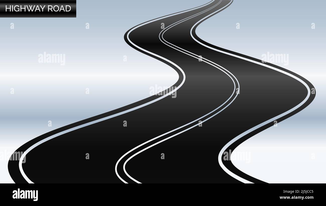 Highway road in dark grey and silver gradient color. Vector ...