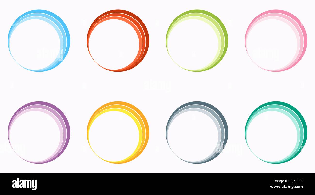 Colorful abstract geometric vector circle icon set Stock Vector Image ...