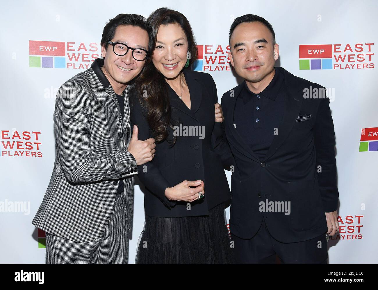 (L-R) AMERICAN BORN CHINESE Cast Ke Huy Quan and Michelle Yeoh with AMERICAN BORN CHINESE ...