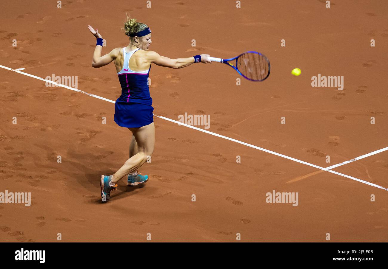 Laura Siegemund of Germany in action against Liudmila Samsonova of ...