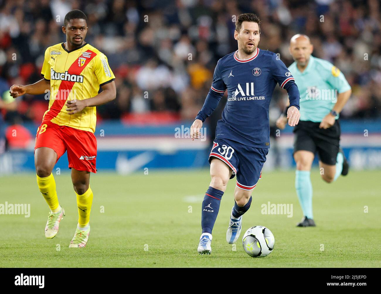 Lionel Messi of PSG in action during the French Ligue 1 Uber Eats, Day ...