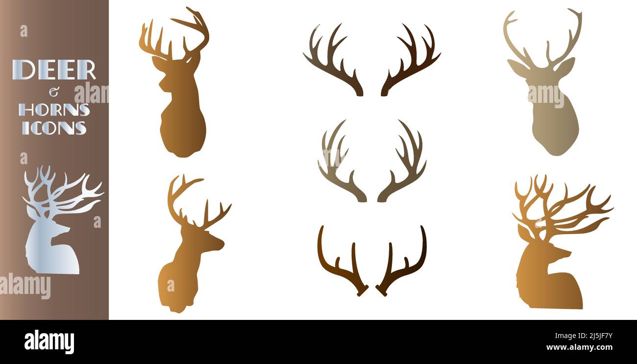 Set horns on black Stock Vector Images - Alamy