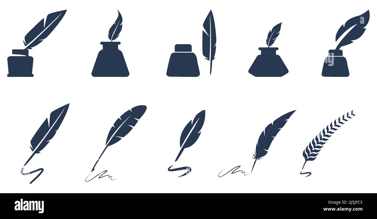 Ink pot well pen Stock Vector Images - Alamy