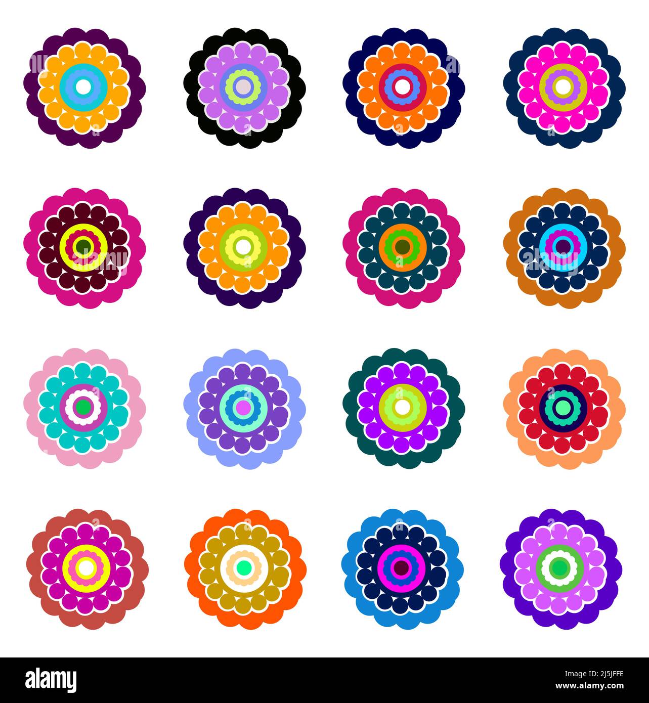 Abstract flower shaped design vector element set Stock Vector Image ...