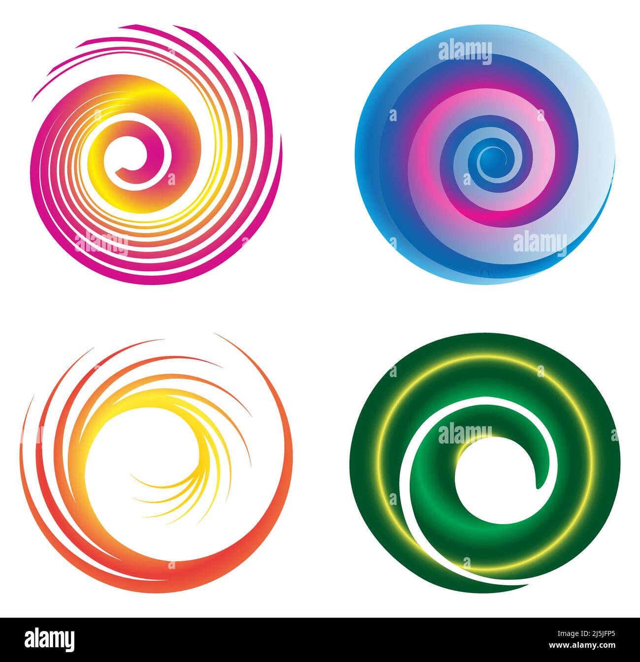 Abstract colorful spiral design vector element set Stock Vector Image ...