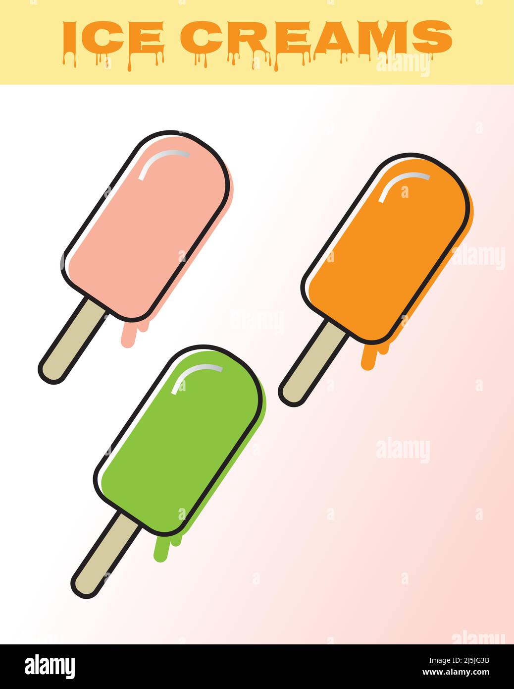 Melting ice cream colorful vector icon set Stock Vector Image & Art - Alamy