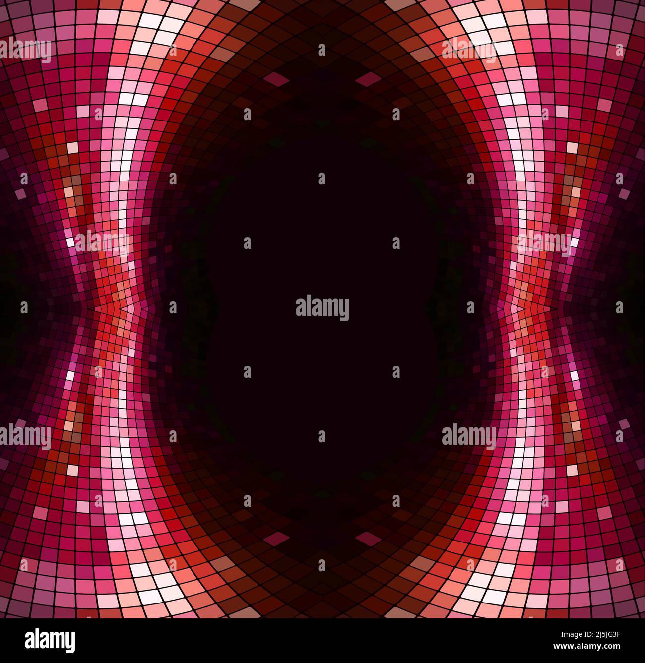 Abstract perspective disco shiny background in red pink color. Vector ...