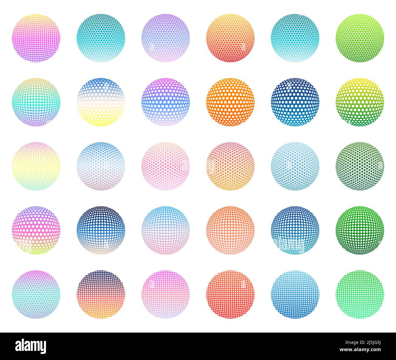 Gradient dotted sphere globes vector element set Stock Vector Image ...