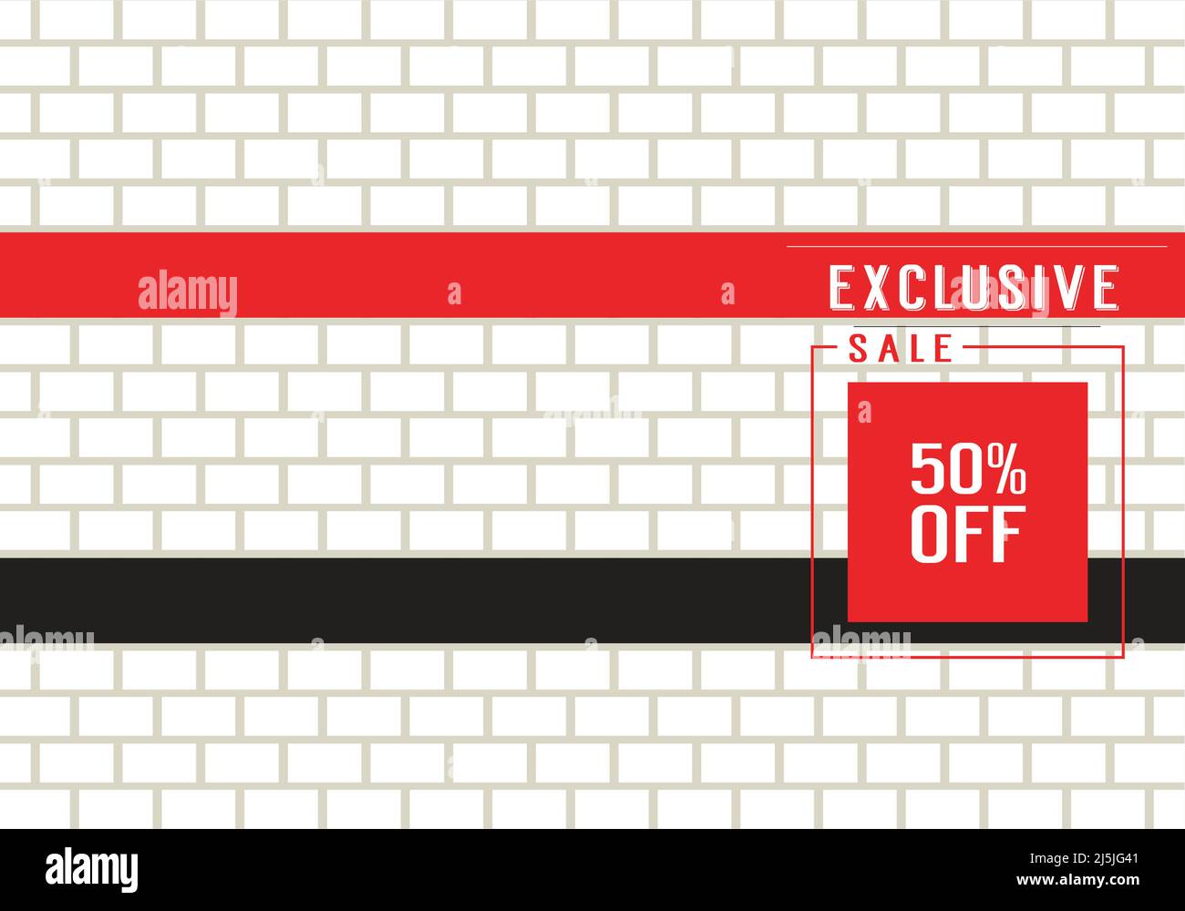 Brick wall sale promotional banner. Vector illustration Stock Vector ...