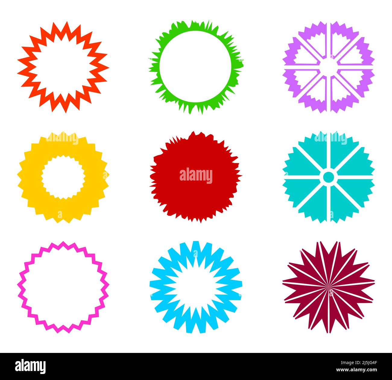 Geometric various circles sticker badge shapes vector element set Stock ...