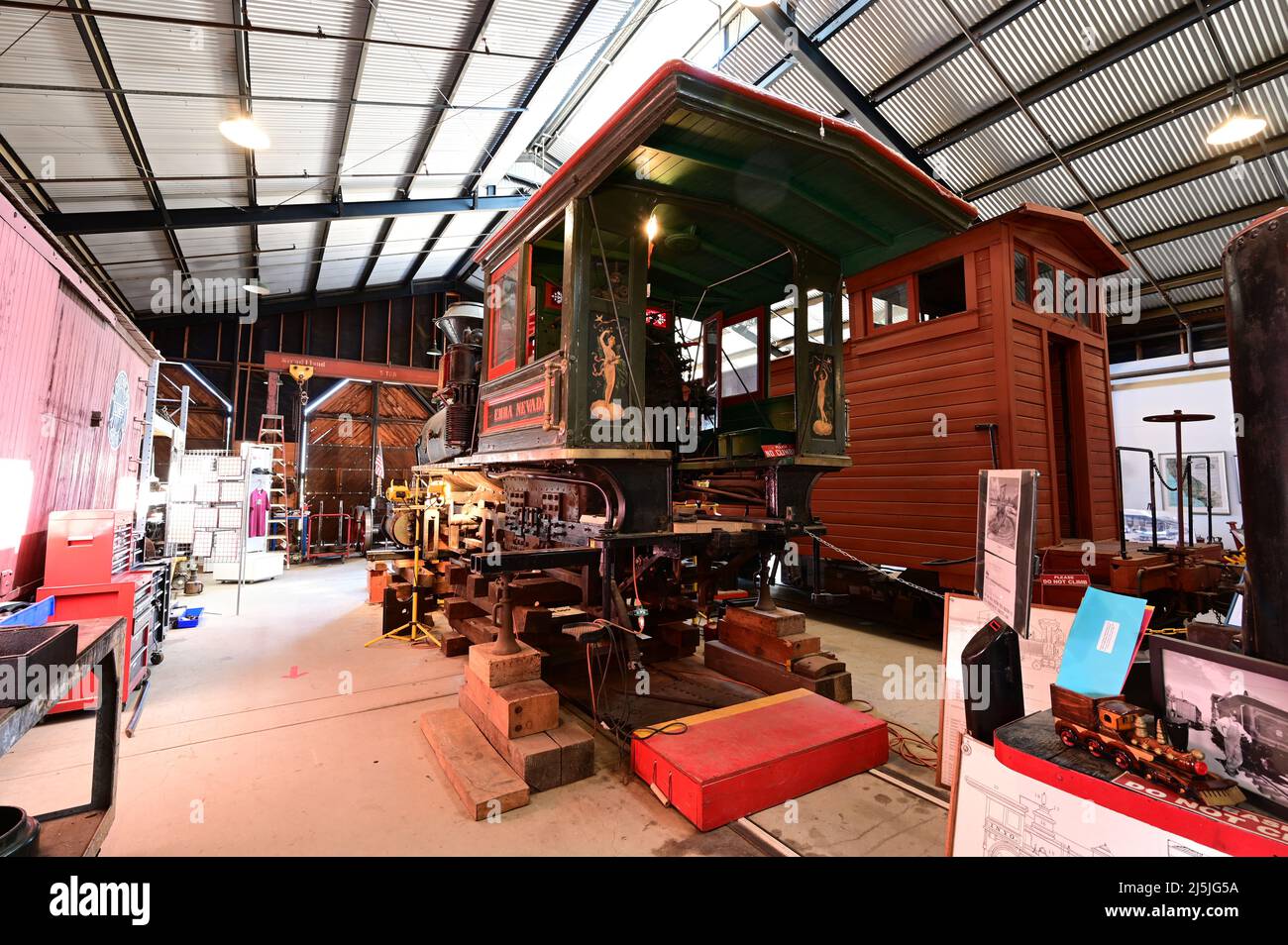 Emma Nevada American steam engine taken apart for maintenance Stock ...