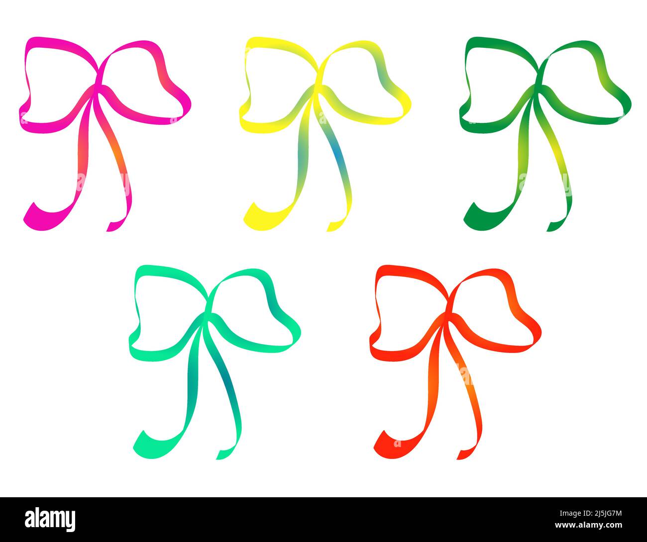 Colorful hand drawn bow ties vector element set Stock Vector Image ...