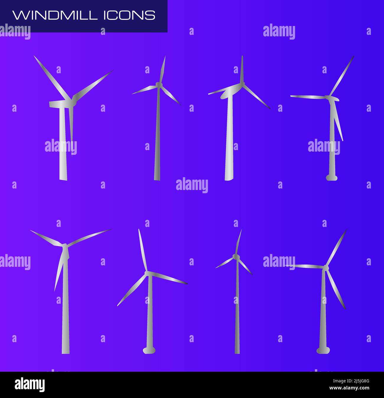 Windmill vector icon set for graphic design, logo, web site, social ...