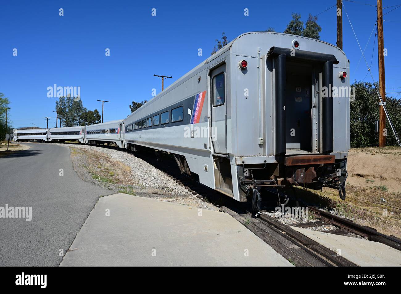 Amtrak railway coaches in California Stock Photo - Alamy