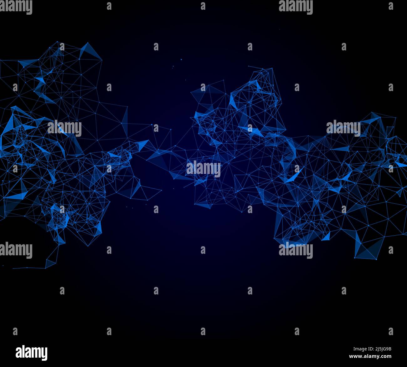 Blue flowing particle abstract background. Vector illustration Stock ...