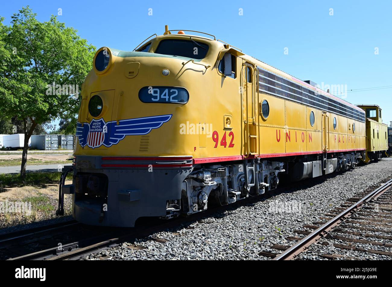 EMD E8 Diesel electric at the Southern California Railway museum Stock ...