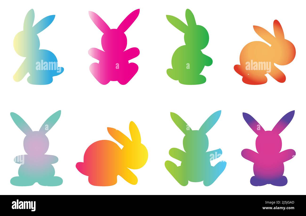 Colorful bunnies vector element set Stock Vector Image & Art - Alamy