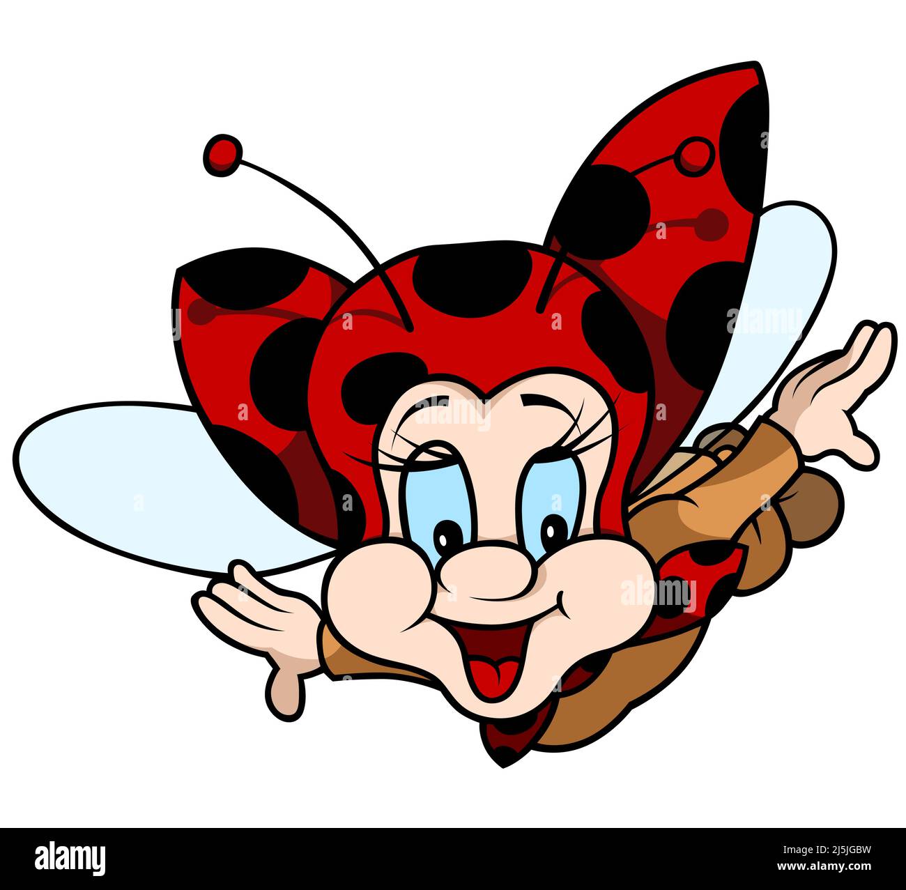 Cute Red Ladybird Flying in the Air Stock Vector Image & Art - Alamy