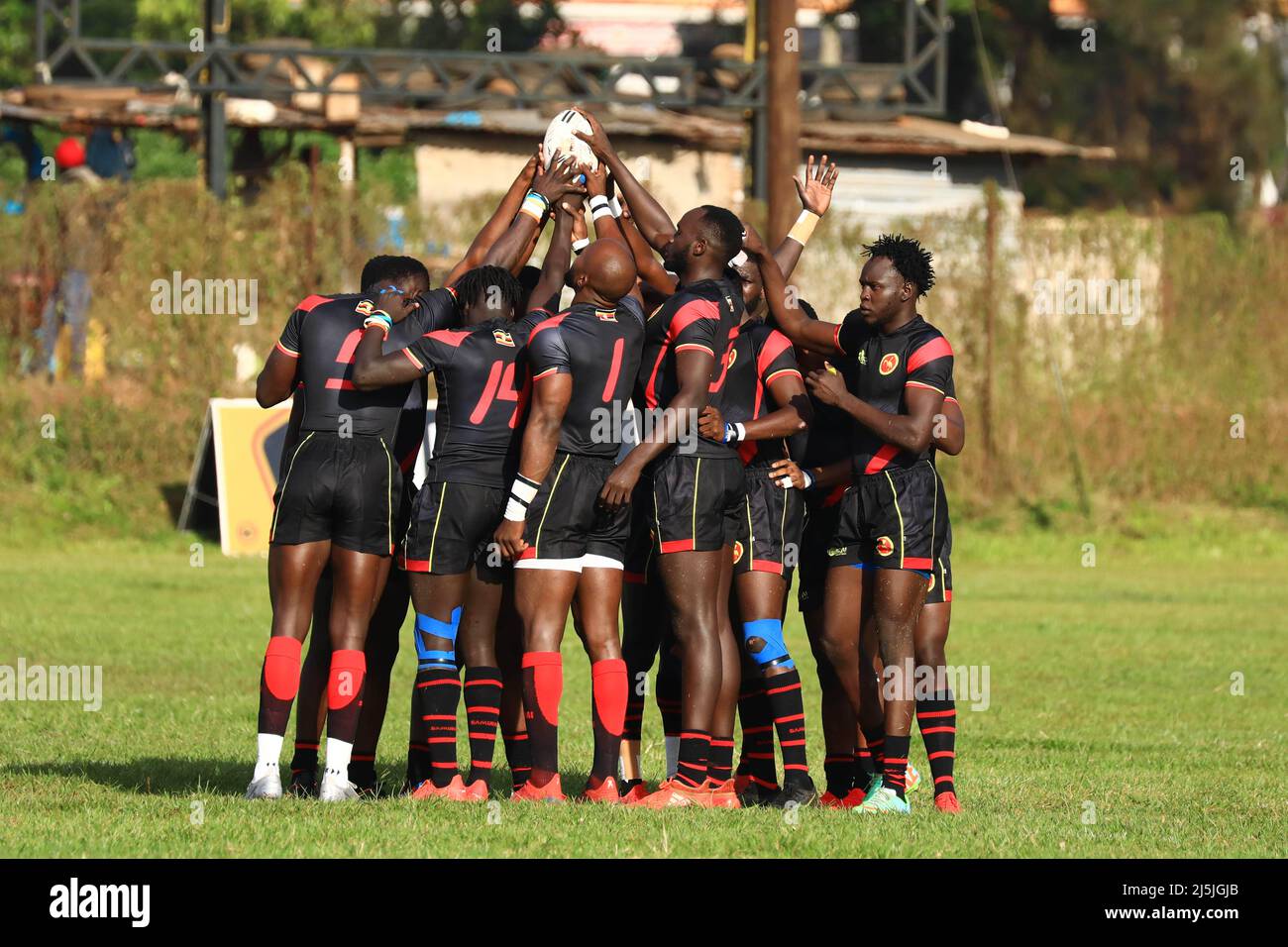 Kampala, Uganda. 23rd Apr, 2022. Uganda players gestures during the ...