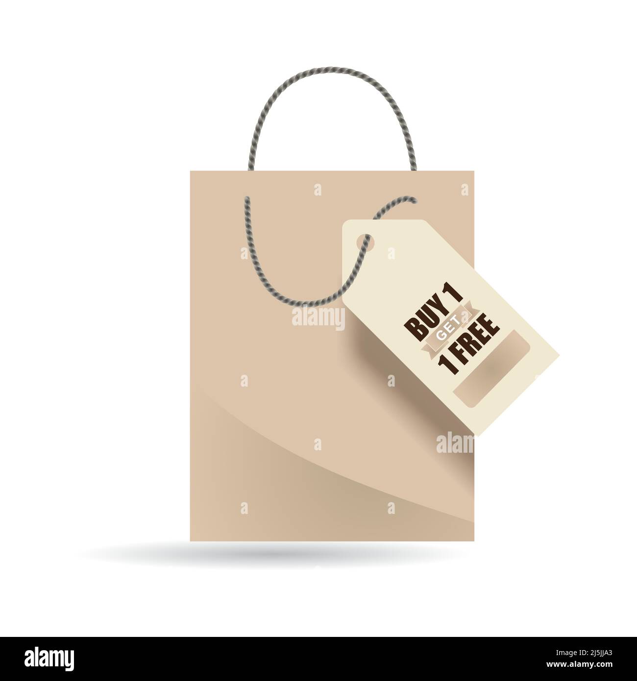 Shopping bag with promotional tag. Vector illustration Stock Vector ...