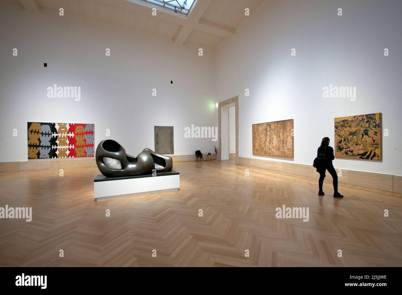 Contemporary art museum gallery interior inside exhibit paintings hi ...