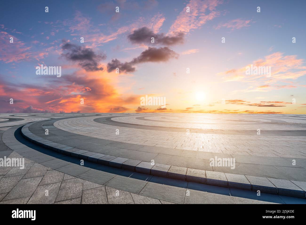 Empty square floor and beautiful sky cloud landscape at sunset Stock ...