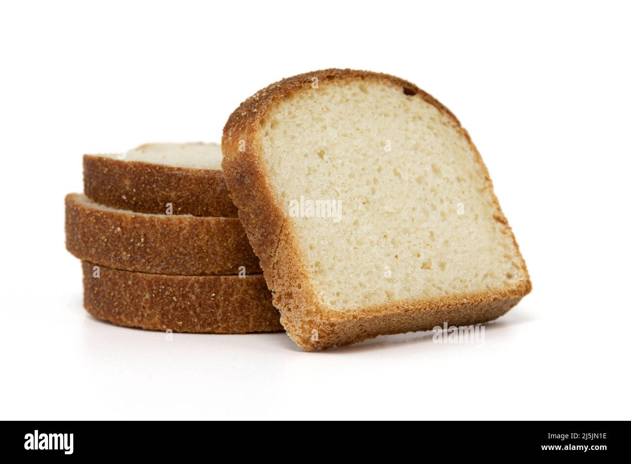 fresh bread slices isolated on white background, delicious loaf of ...