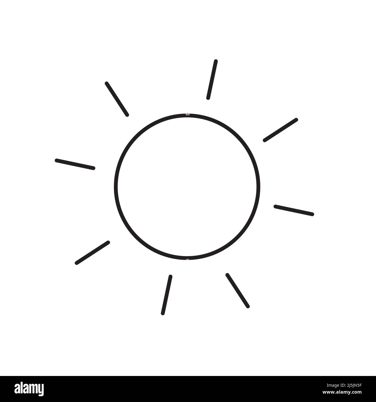 Sun line icon. Shining sun vector illustration isolated on white. Sun ...