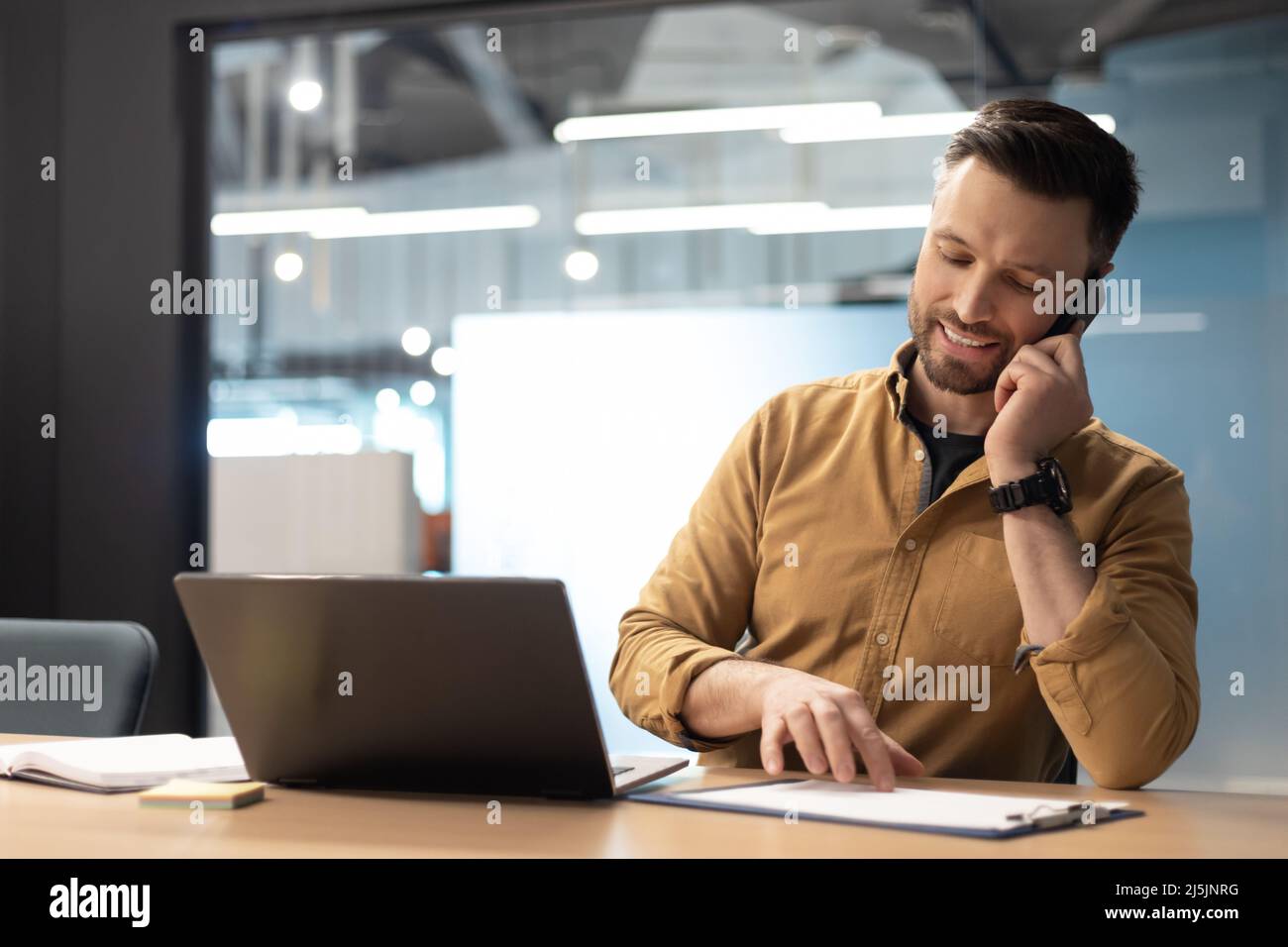 Male office employee speaking on hi-res stock photography and images ...