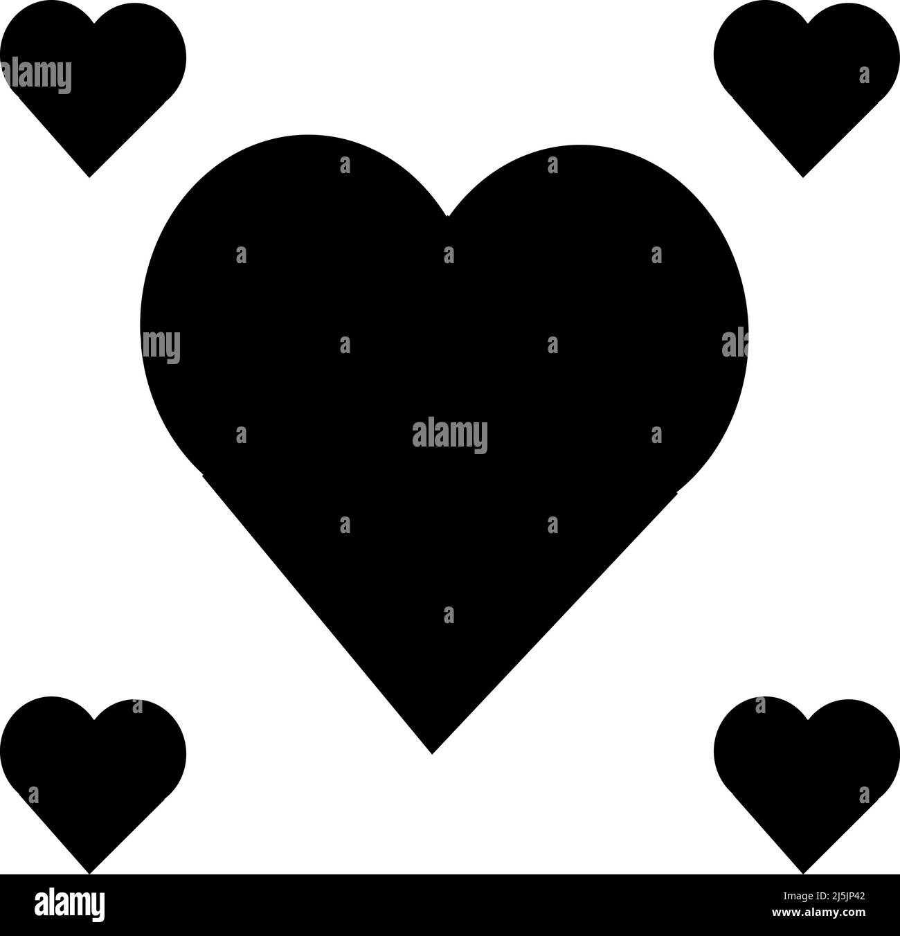 Heart icon. Symbol of love and Saint Valentines Day. Simple flat black ...